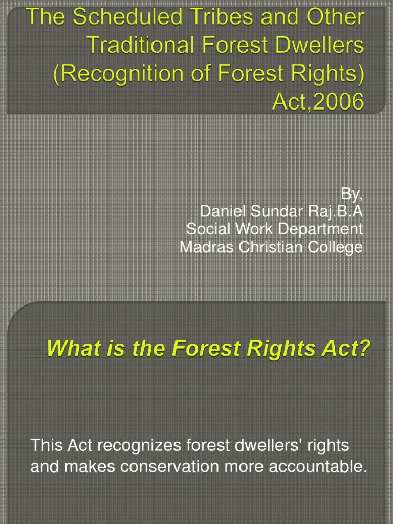 Forest Rights Act 2006 | PDF | Ecology | Natural Resource Management