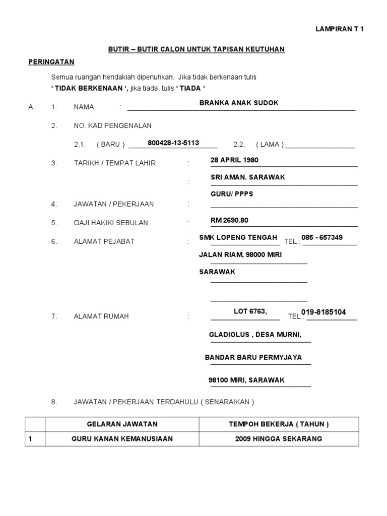 Borang Kenaikan Pangkat Dg44 & 48. | PDF