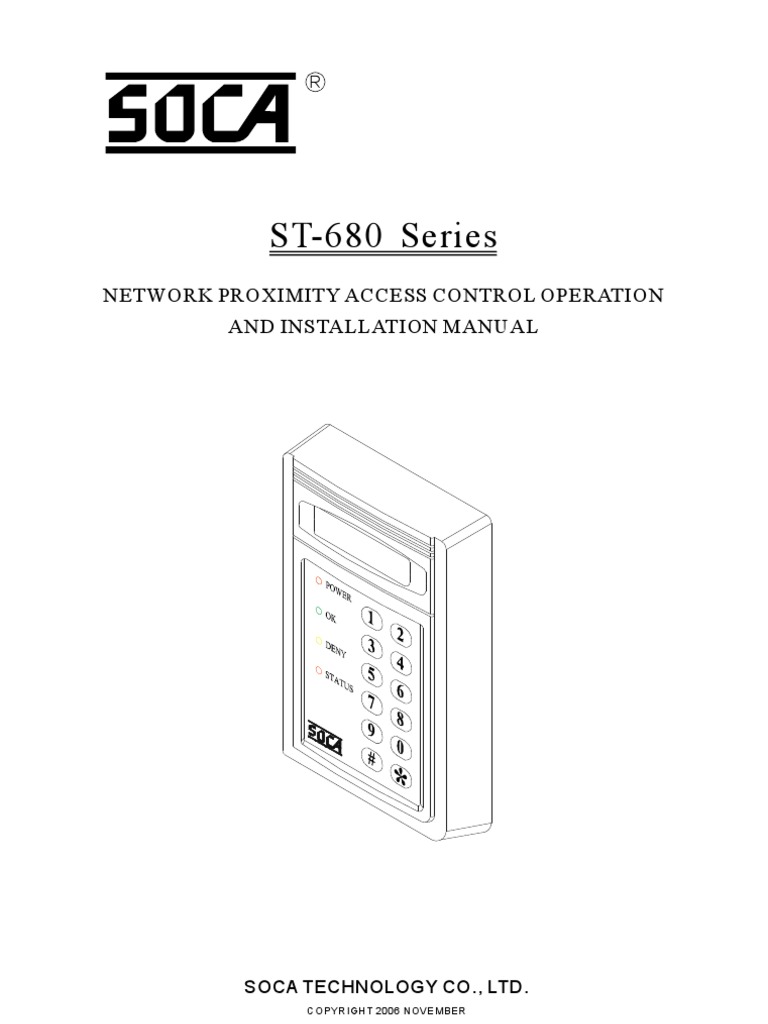 ST-680 - Installation Manual - Eng | PDF | Access Control | Electrical Connector