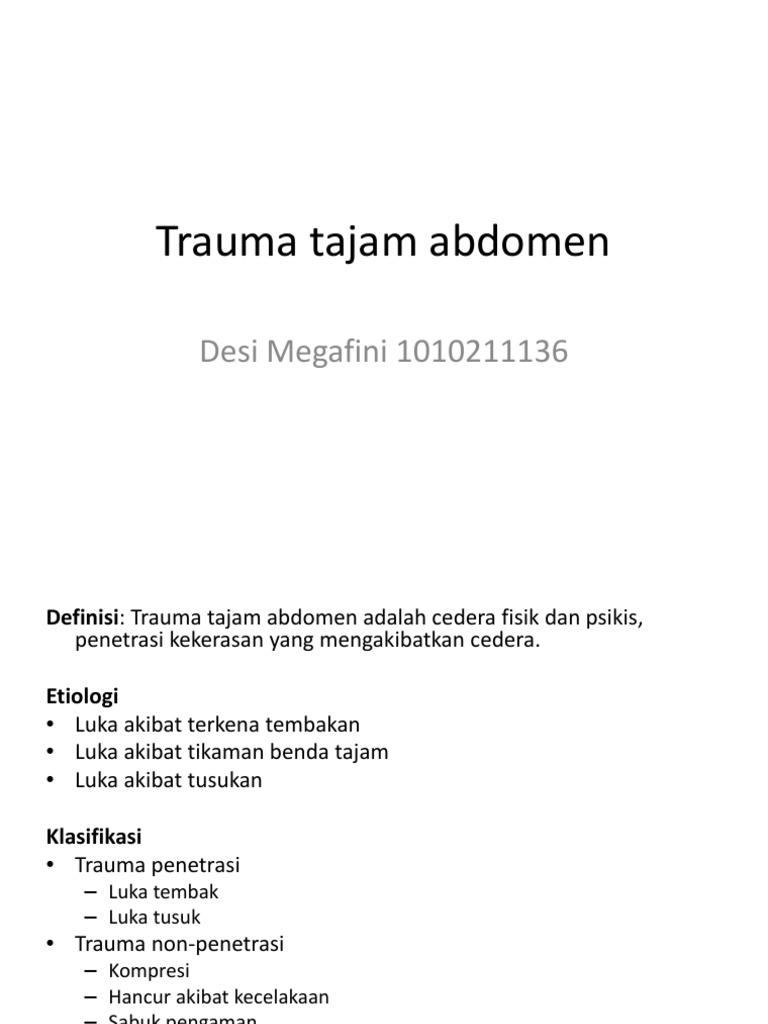 Trauma Tajam Abdomen | PDF