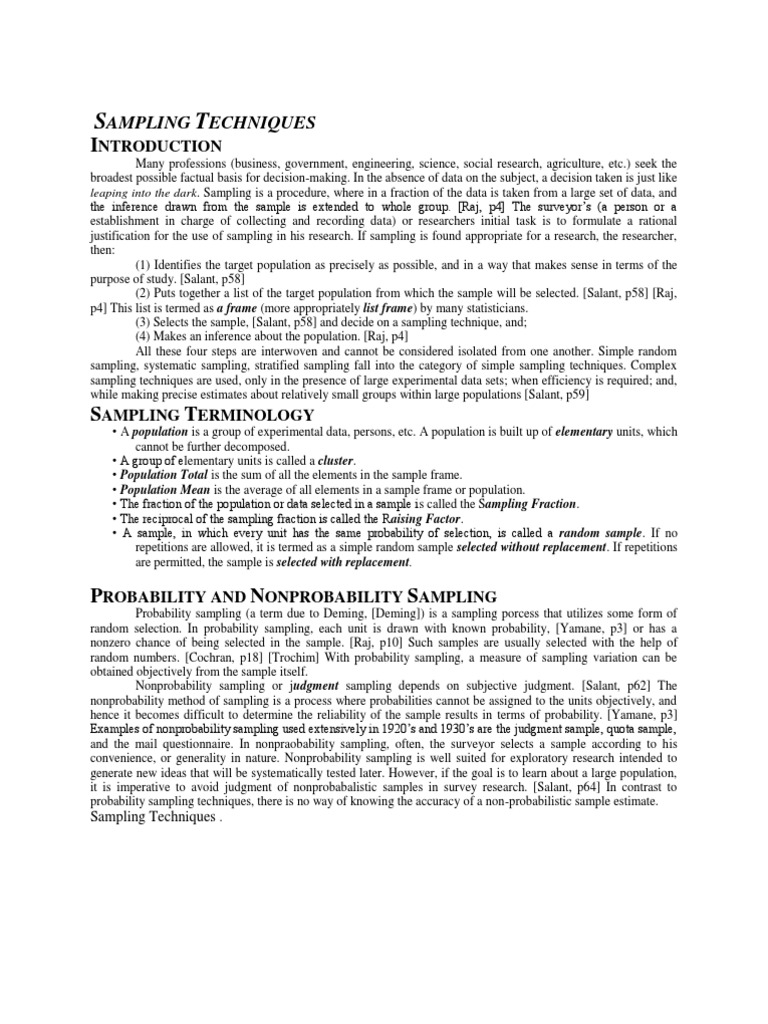 Ampling Echniques: Ntroduction | PDF | Standard Error | Sampling Error Ampling Echniques: Ntroduction | PDF | Standard Error | Sampling Error