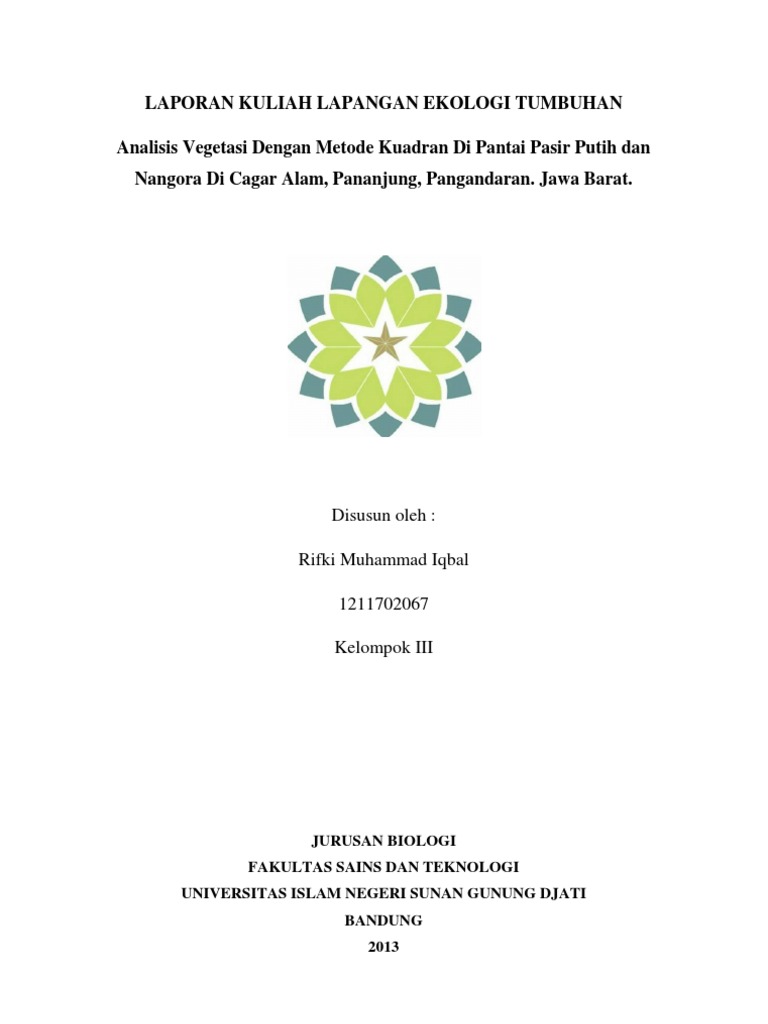 Laporan Kuliah Lapangan Ekologi Tumbuhan-Pangandaran | PDF | Teknologi & Rekayasa