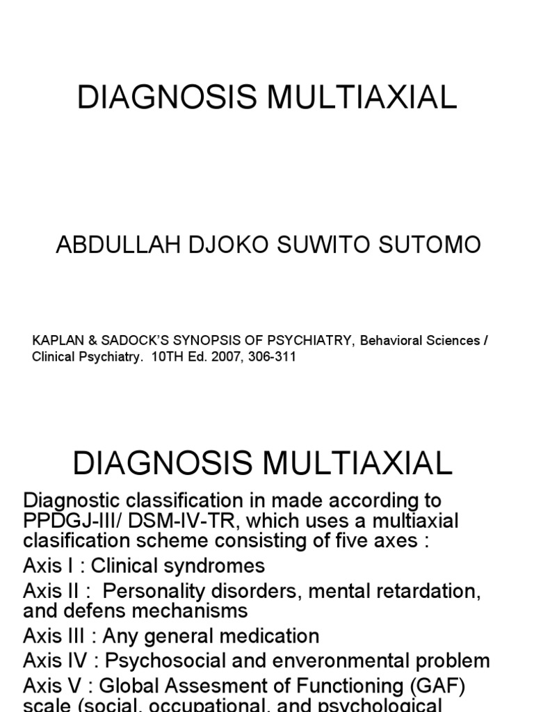 Diagnosis Multiaxial | PDF