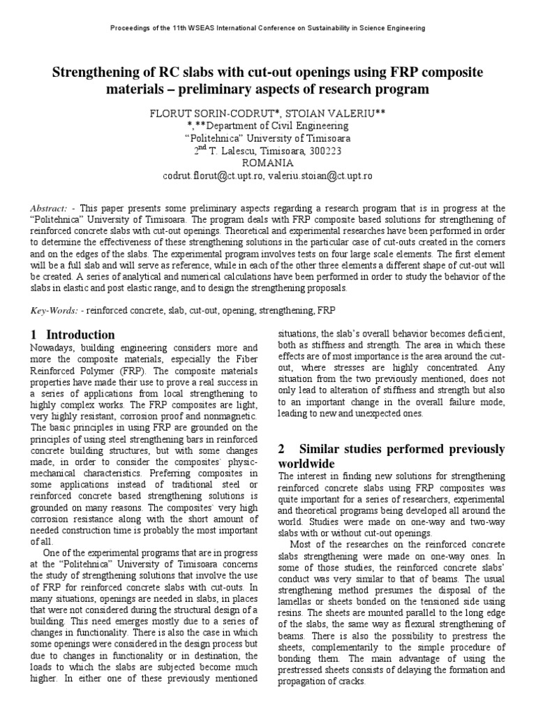 Reinforced Concrete Slabs With Cut-Out Openings | PDF | Reinforced ...