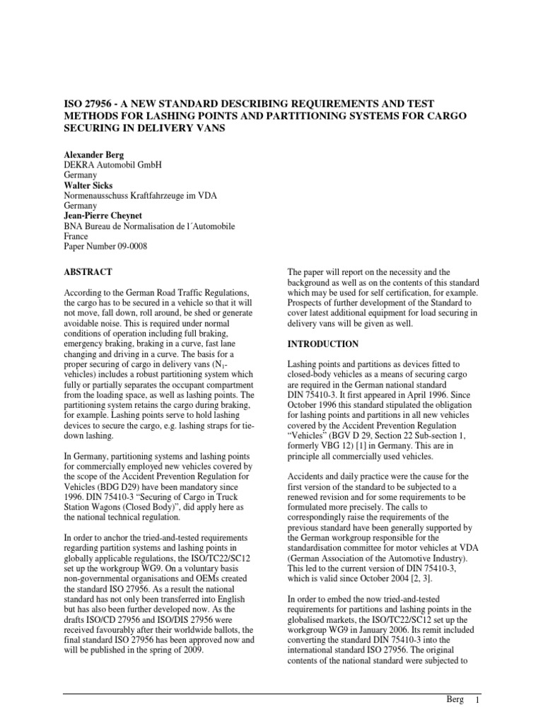 New Standard of Lashing System | Download Free PDF | Cargo | Vehicles