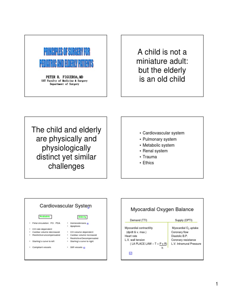Pediatric vs. Elderly Health Challenges | PDF | Lung | Kidney
