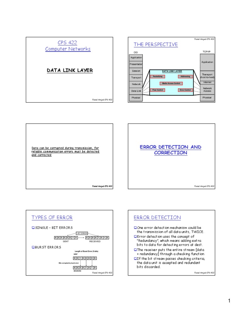 Computer Network No.4 (Data Link Layer) From APCOMS | PDF | Error Detection And Correction ...