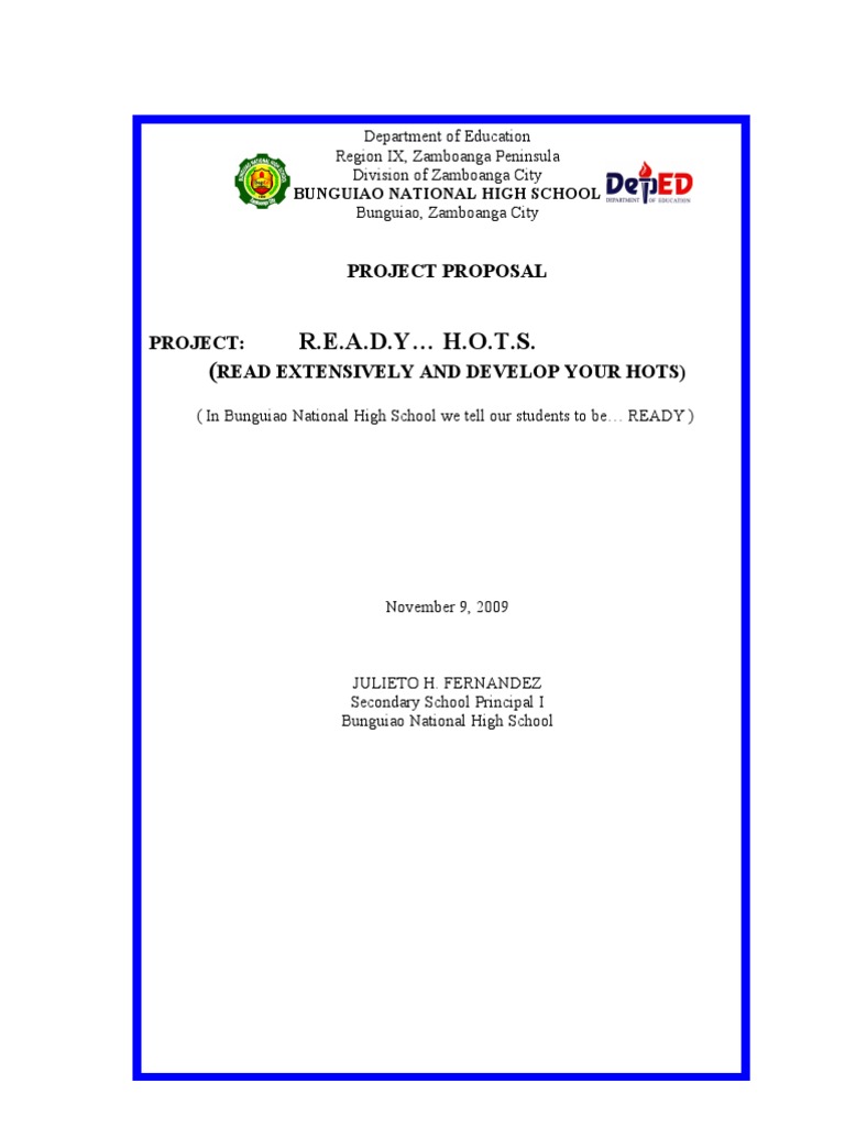 R.E.A.D.Y H.O.T.S. (: Project Proposal | Download Free PDF | Reading ...