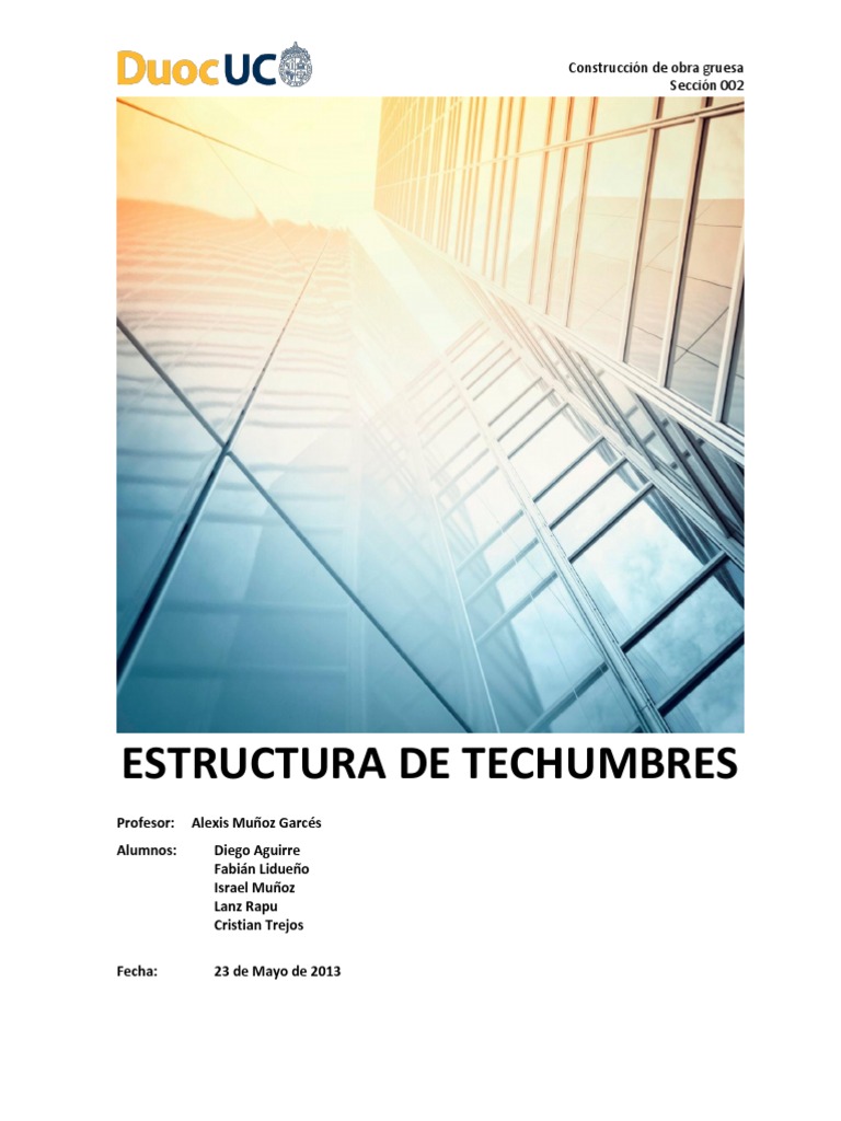 Estructura y Tipos de Techumbres | PDF | Techo | Braguero