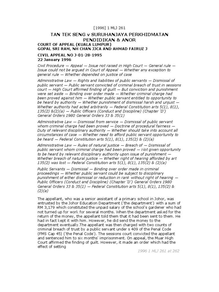 Tan Teck Seng Full Case | PDF | Judgment (Law) | Virtue