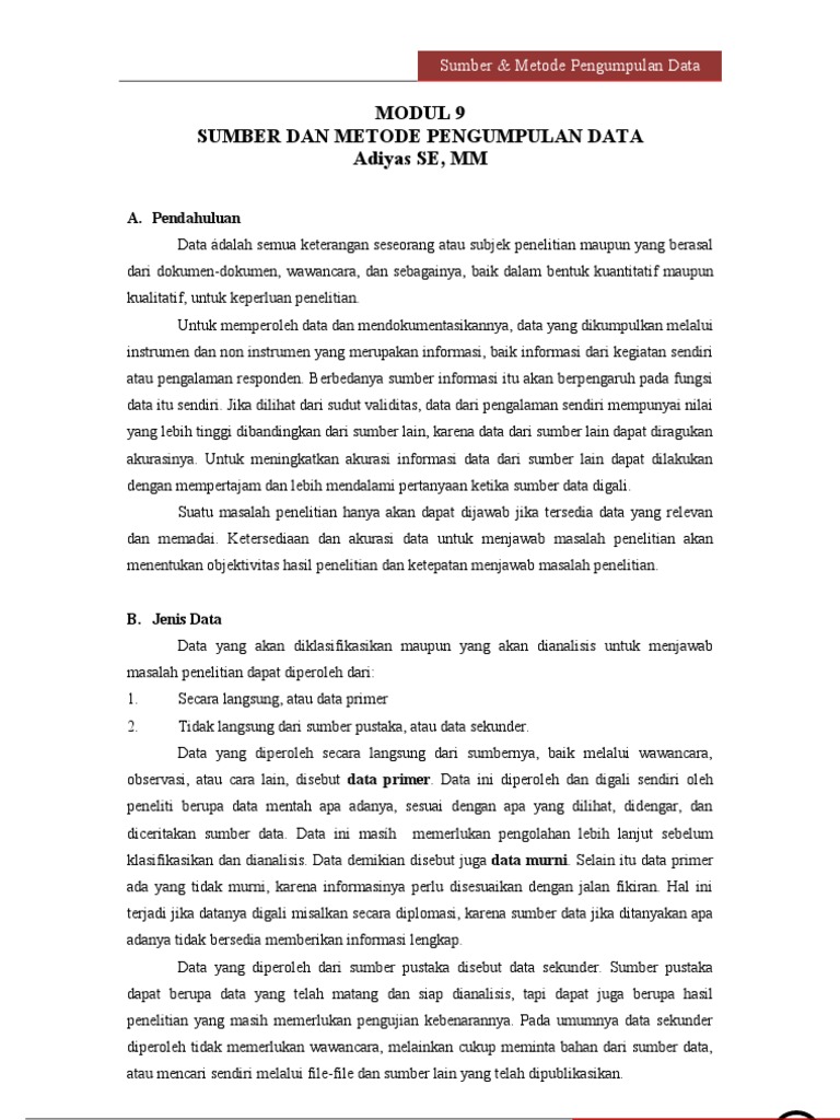 Data Dan Sumber Data | PDF