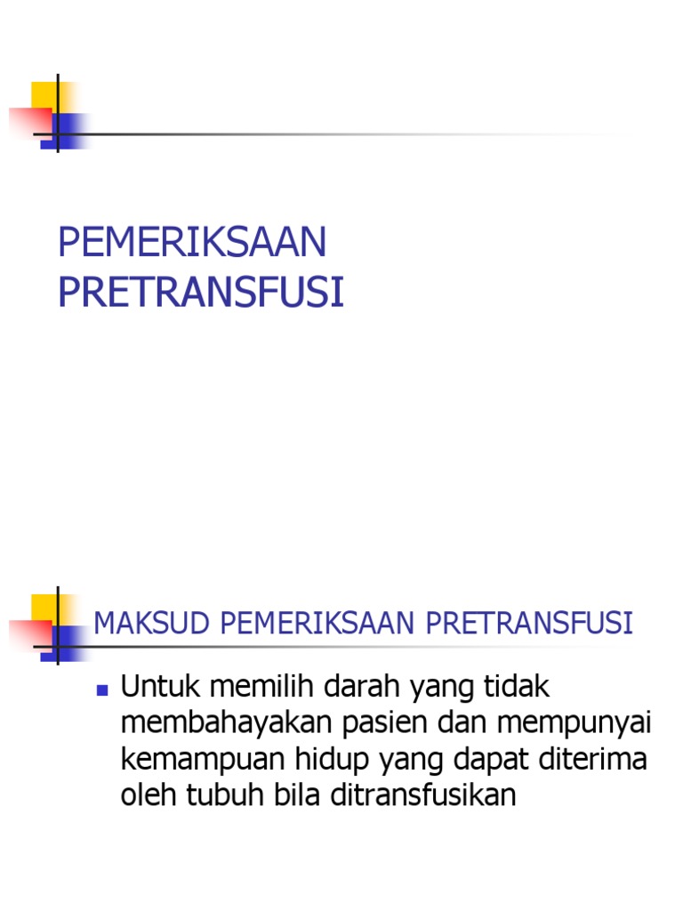 Pemeriksaan Pretransfusi | PDF