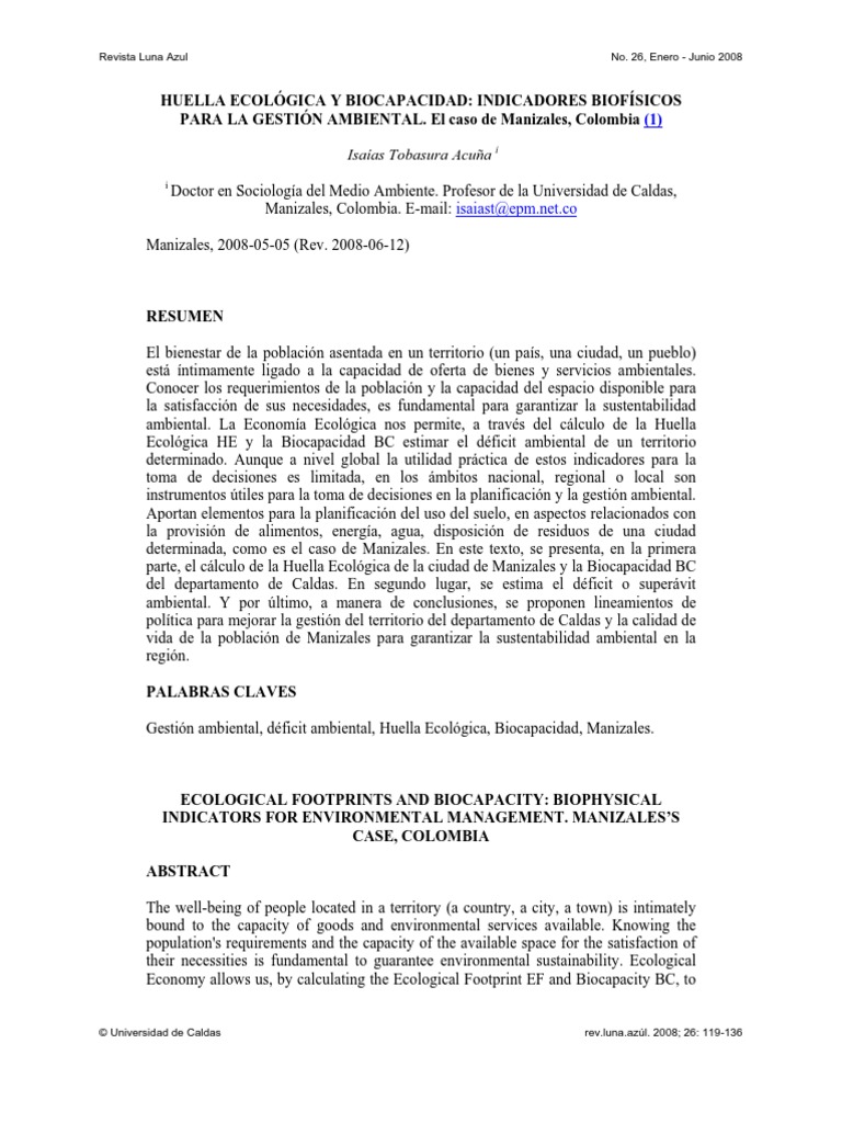 Huella Ecologica y Biocapacidad | PDF | Sustentabilidad | Residuos