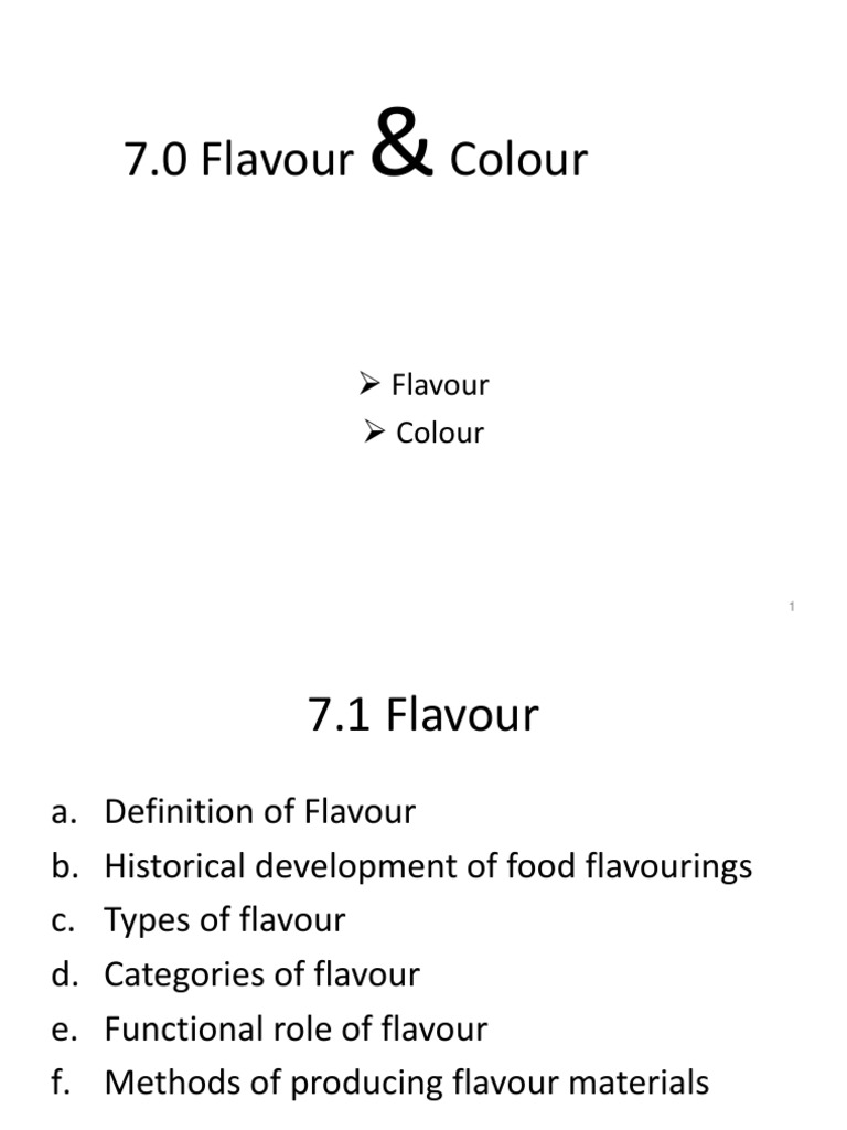 Understanding Flavour and Colour in Food | PDF | Flavor | Taste