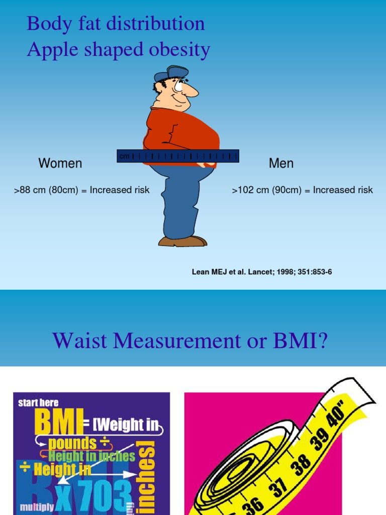 Body Fat Distribution Apple Shaped Obesity: Women Men | PDF