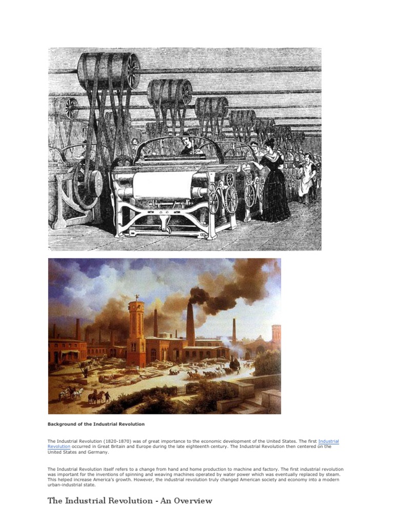 Background of The Industrial Revolution | PDF | Industrial Revolution ...