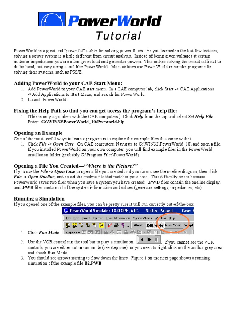 Power World Tutorial | PDF | Power (Physics) | Computer Engineering