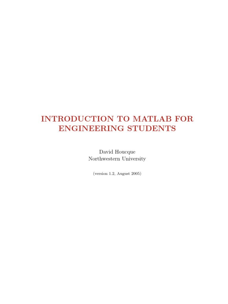 MATLAB For Engineers | PDF | Matrix (Mathematics) | Matlab