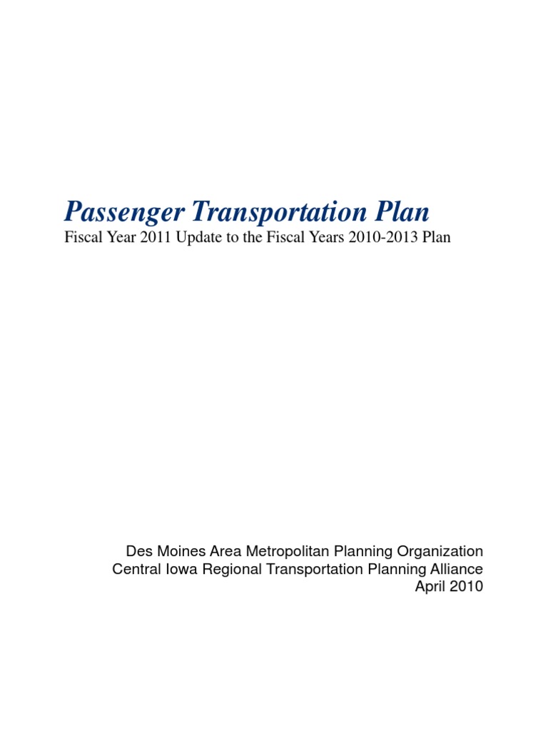 Passenger Transportation Plan 2011 | PDF | Public Transport | American ...