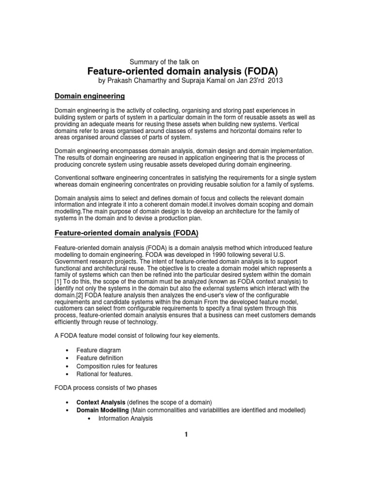 14 Abstract Feature Oriented Domain Analysis | PDF | System | Computer Engineering