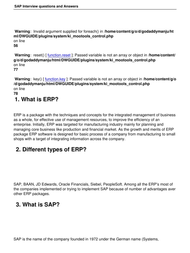 29 Sap Interview Questions and Answers | PDF | Sql | Databases