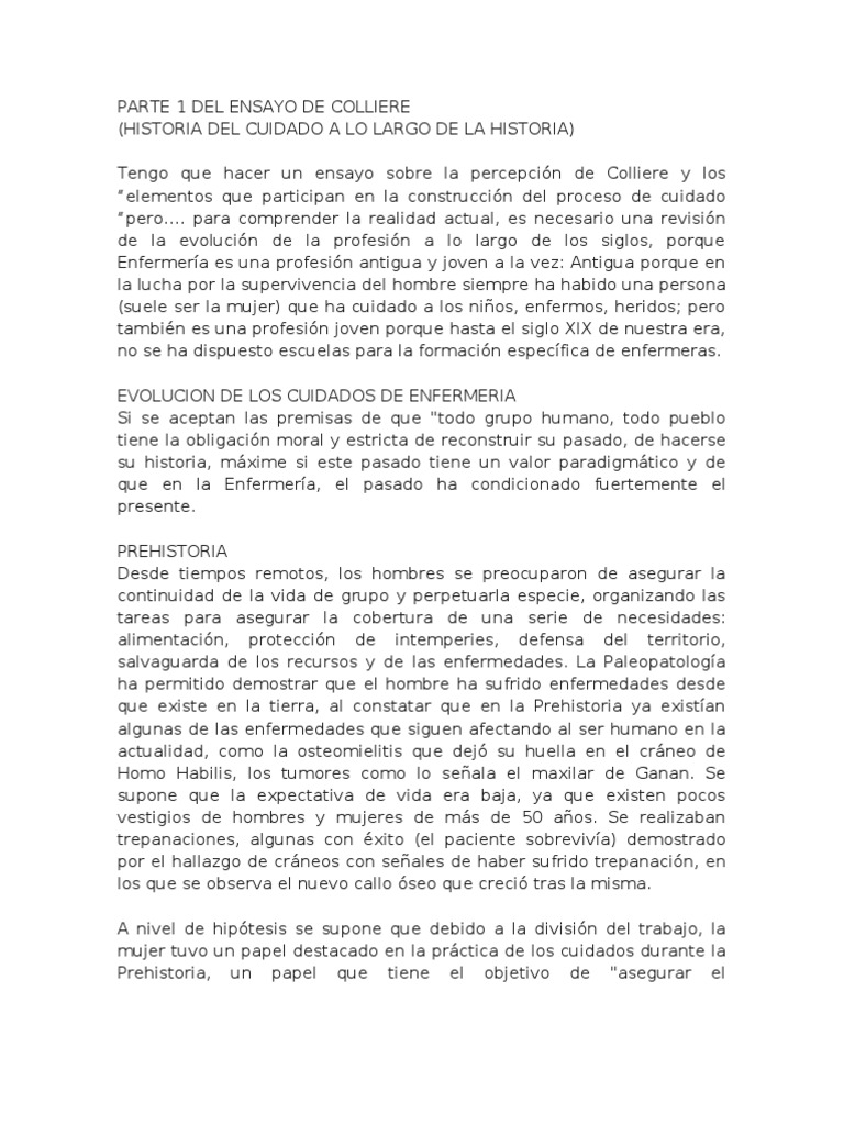 Ensayo de Colliere | PDF | ruiseñor de Florencia | Enfermería