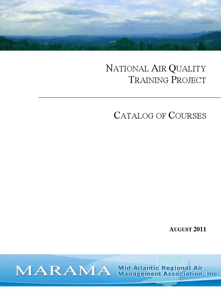 Air Quality Training Course Catalog | PDF | Clean Air Act (United ...