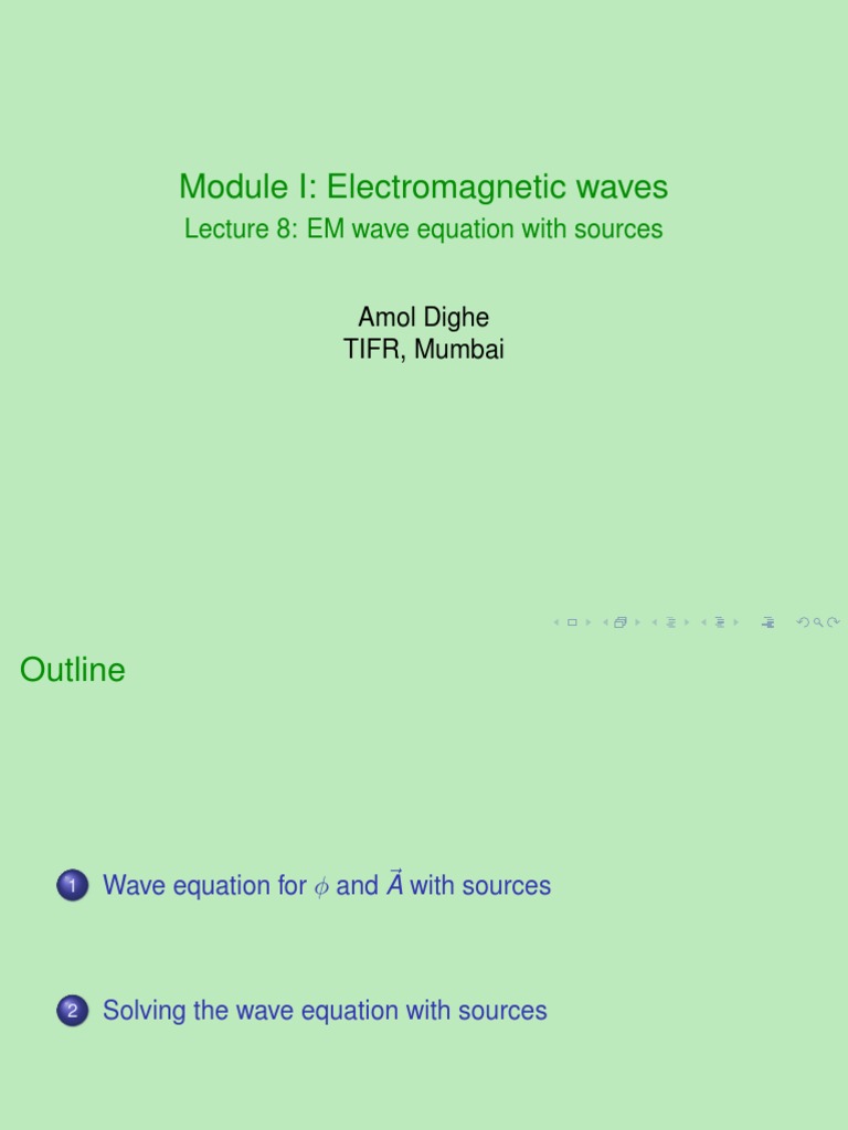 Module I: Electromagnetic Waves: Lecture 8: EM Wave Equation With ...