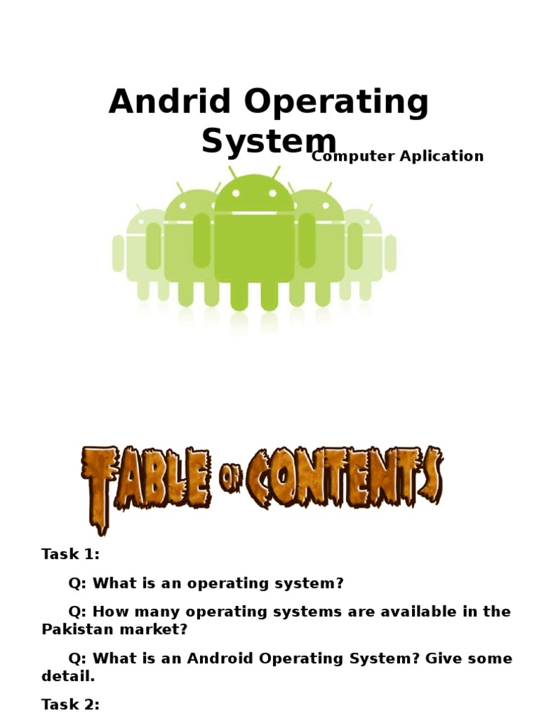 Android Operating System | PDF | Operating System | Android (Operating ...