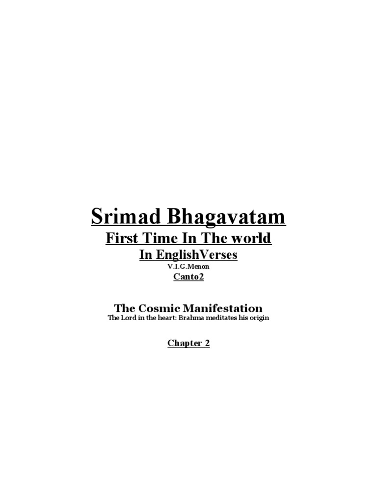 Srimad Bhagavatam Canto 2 English Verses CH 2 | PDF | Vishnu | Soul