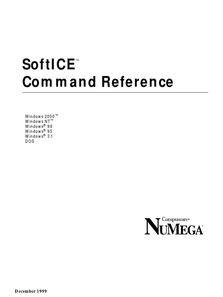 SoftICE Command Reference | PDF | License | Assembly Language