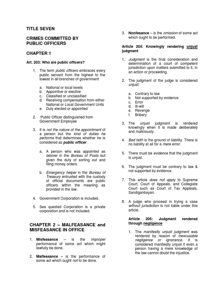 Crimes Comitted by Public Officers (Article 203-245) | PDF | Judgment ...