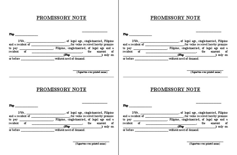 Promissory Note Template | PDF