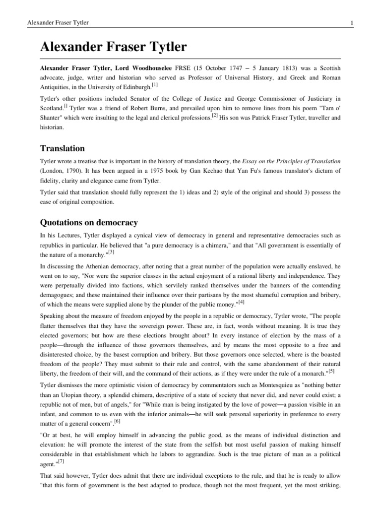 Alexander Fraser Tytler | PDF | Political Theories | Political Science