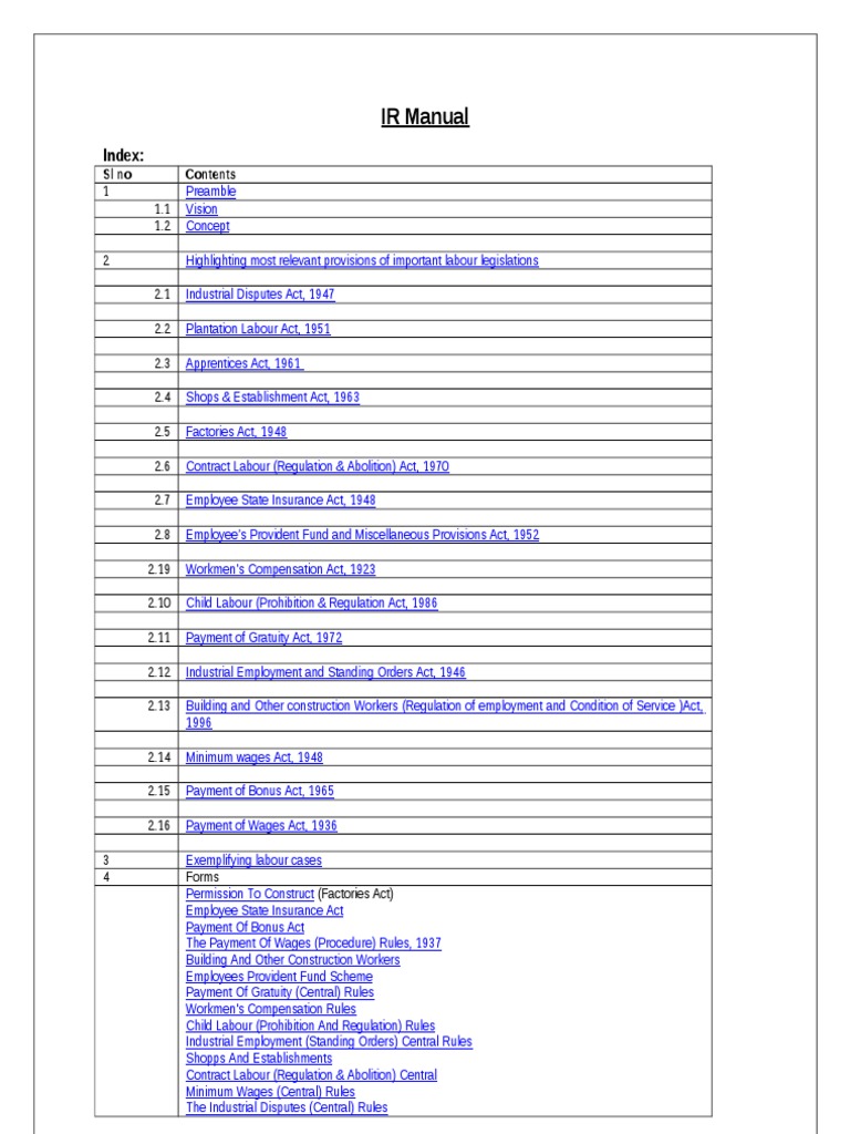 IR Manual | PDF | Industrial Relations | Employment