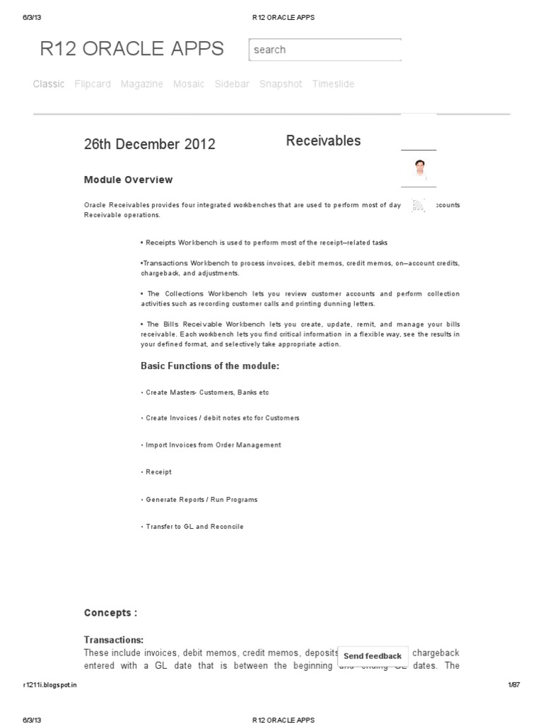 r12 Oracle Apps All | PDF | Debits And Credits | Receipt