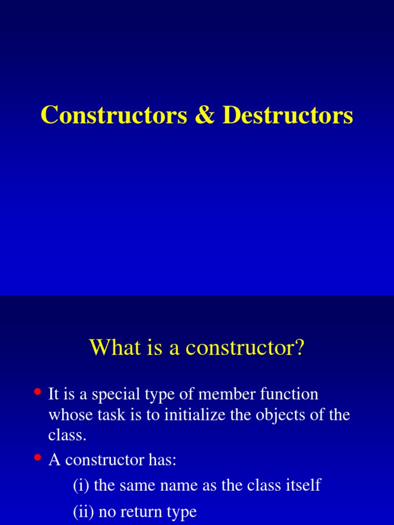 Constructor Destructor Pdf Constructor Object Oriented Programming 1261