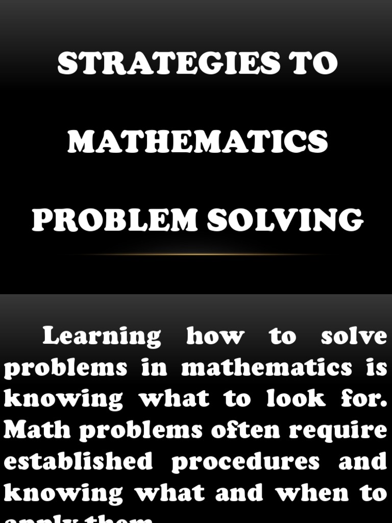Seminar in Problem Solving | PDF | Subtraction | Teaching Mathematics