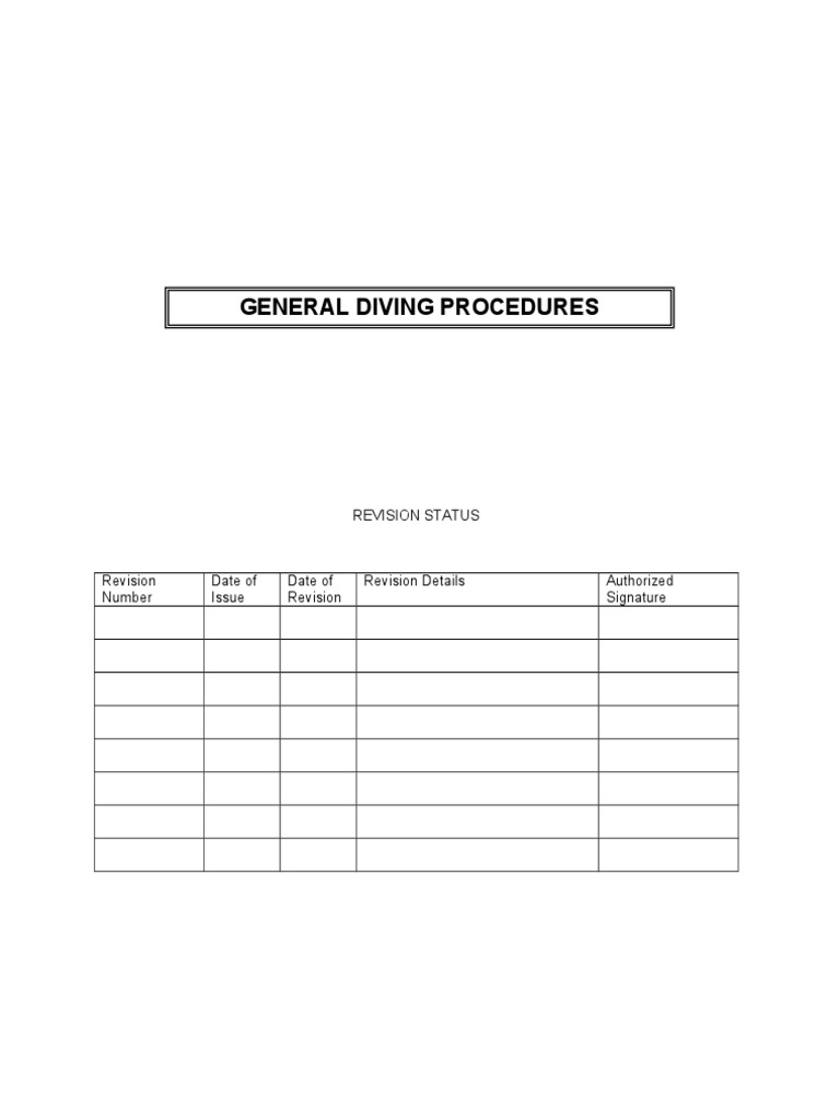 General Diving Procedures | PDF | Scuba Diving | Underwater Work