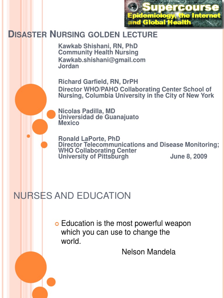 Disaster Nursing: Key Concepts and Roles | PDF | Nursing | Emergency ...