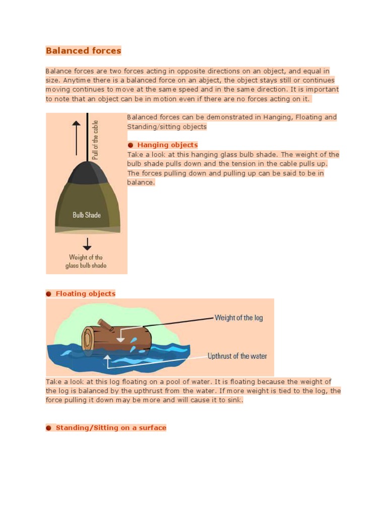 Understanding Balanced Forces Explained | PDF