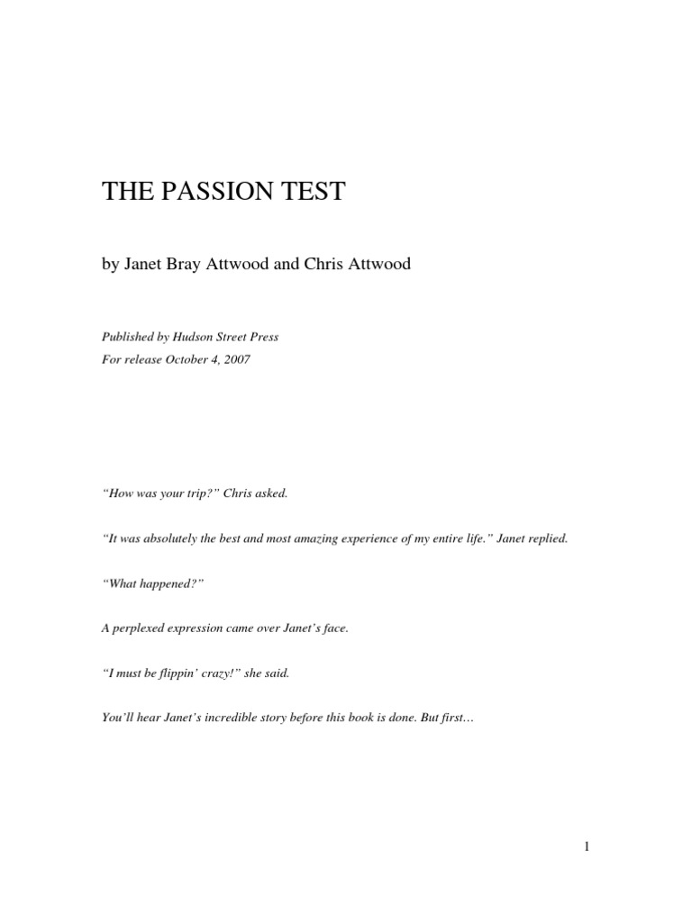 The Passion Test Excercise | PDF