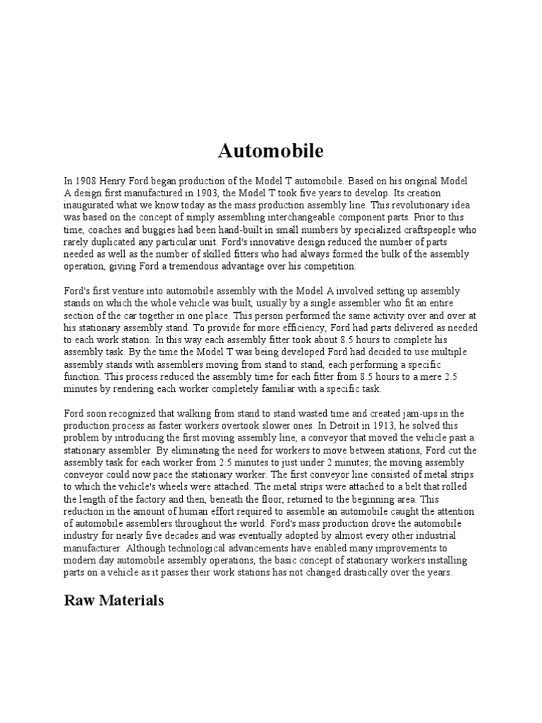 Automobile: Raw Materials | Download Free PDF | Car | Paint
