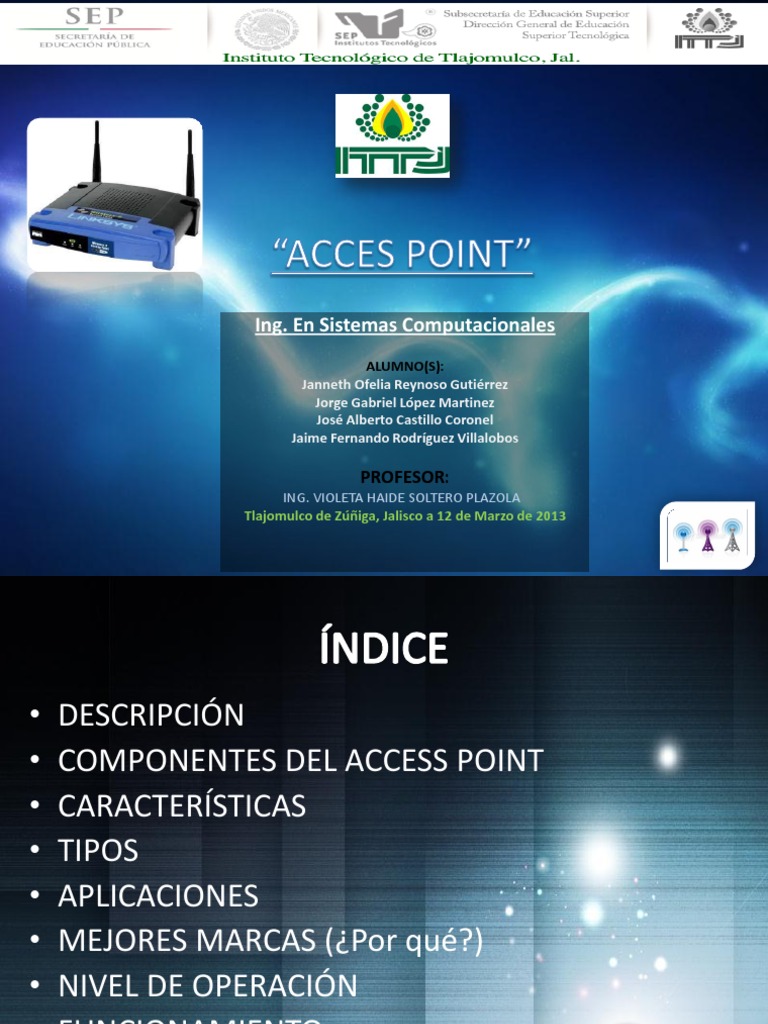 Acces Point | PDF | Punto de acceso inalámbrico | Wifi