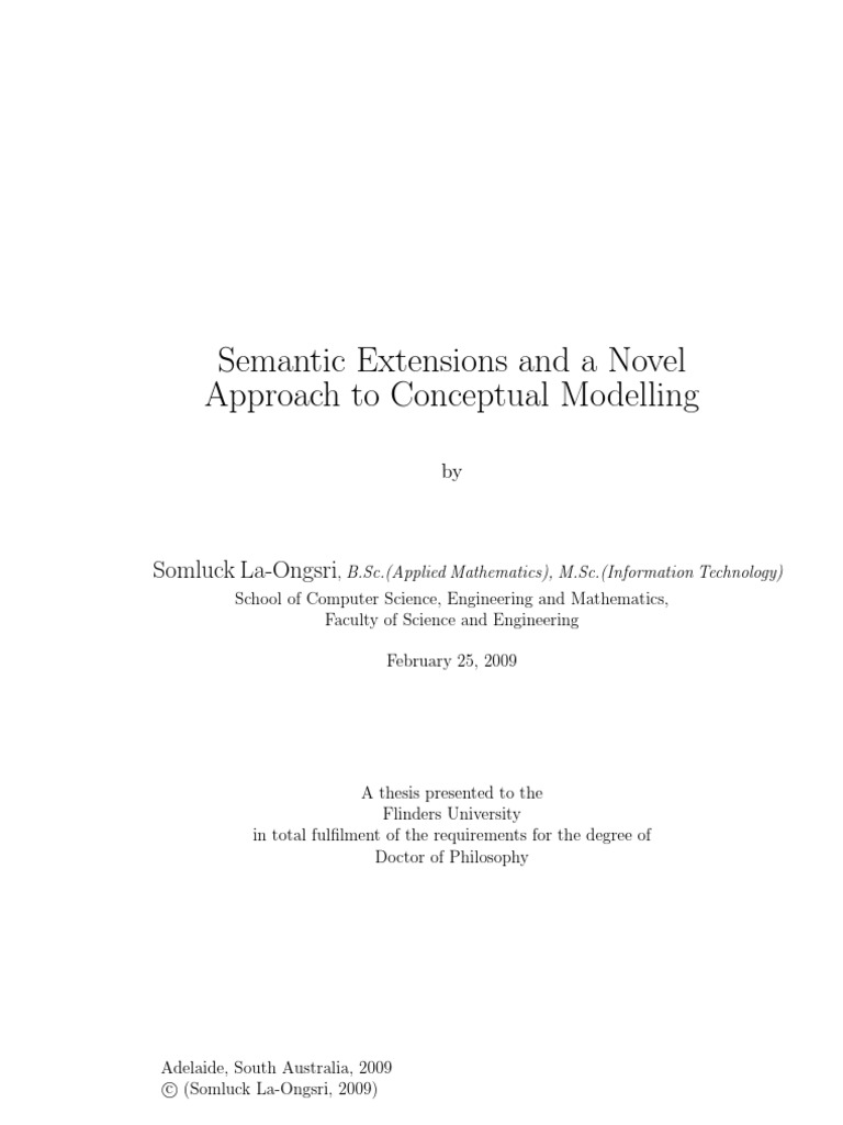 Semantic Extensions and A Novel Approach To Conceptual Modelling | PDF ...