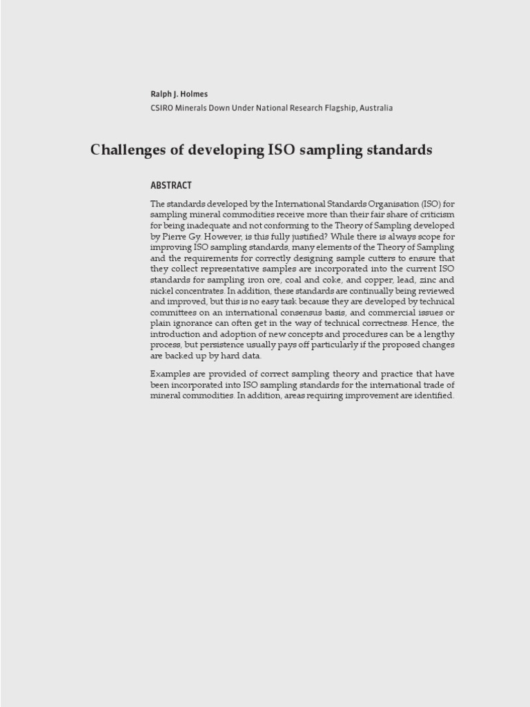 ISO Sampling Standards Challenges | PDF | Variance | Sampling (Statistics)