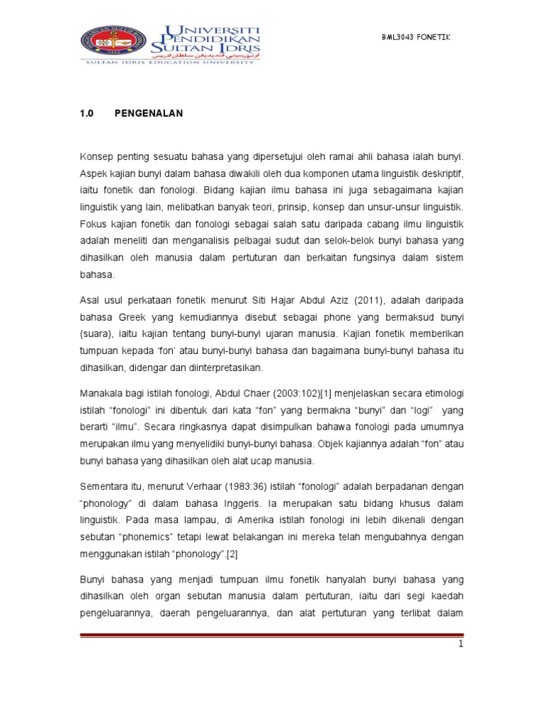 Fonetik Dan Fonology | PDF | Ilmu Sosial | Seni & Disiplin Bahasa