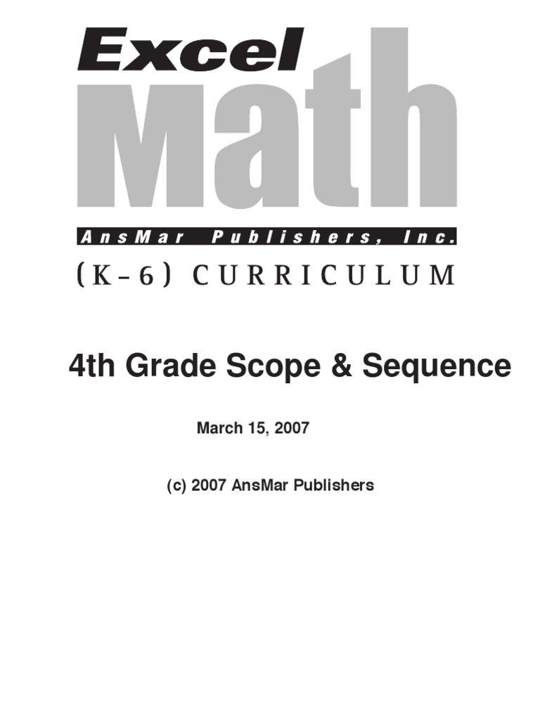 4th Grade Math Scope and Sequence | PDF | Fraction (Mathematics ...