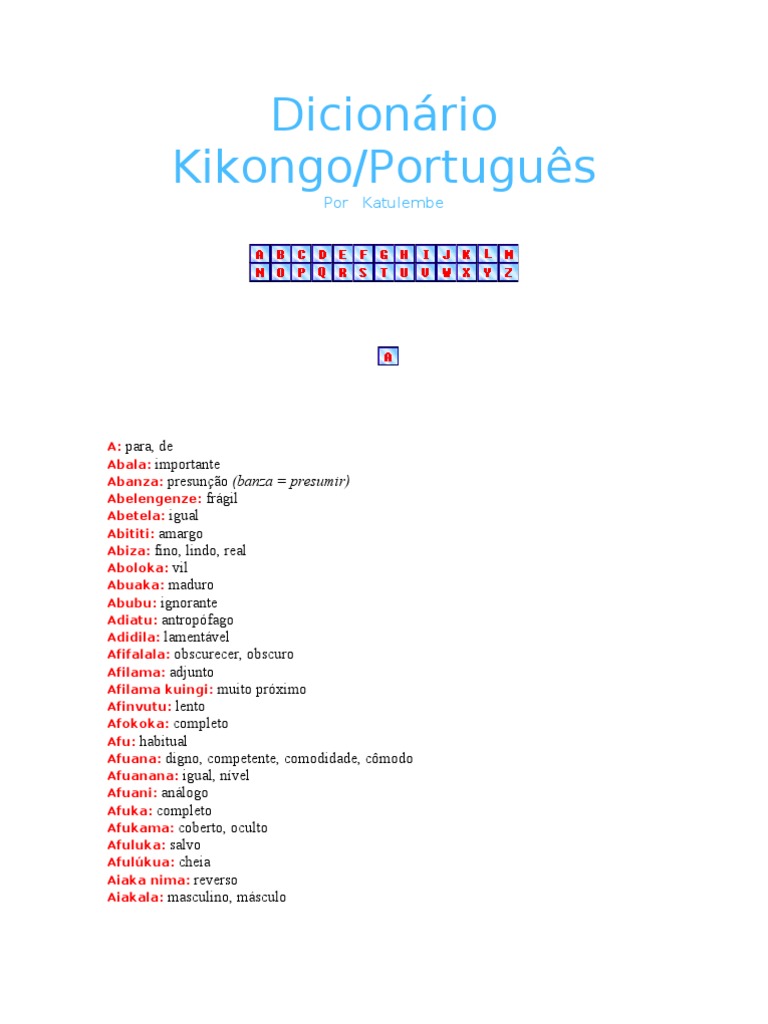 Dicionário Kikongo | PDF | Natureza