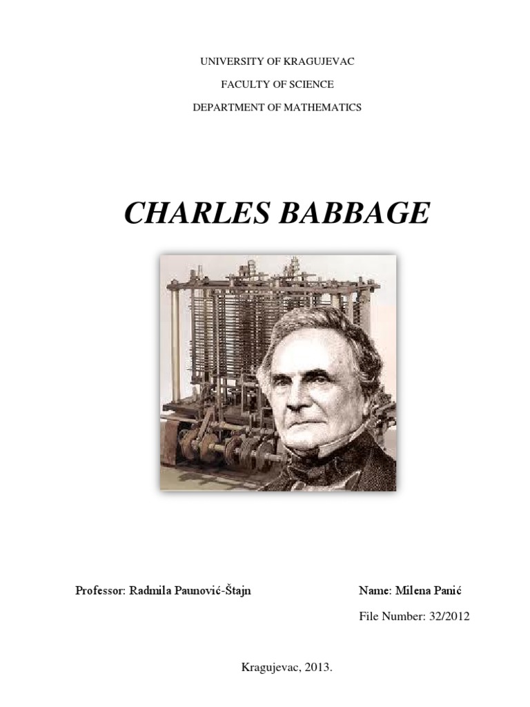 Charles Babbage | PDF | Teaching Mathematics | Science